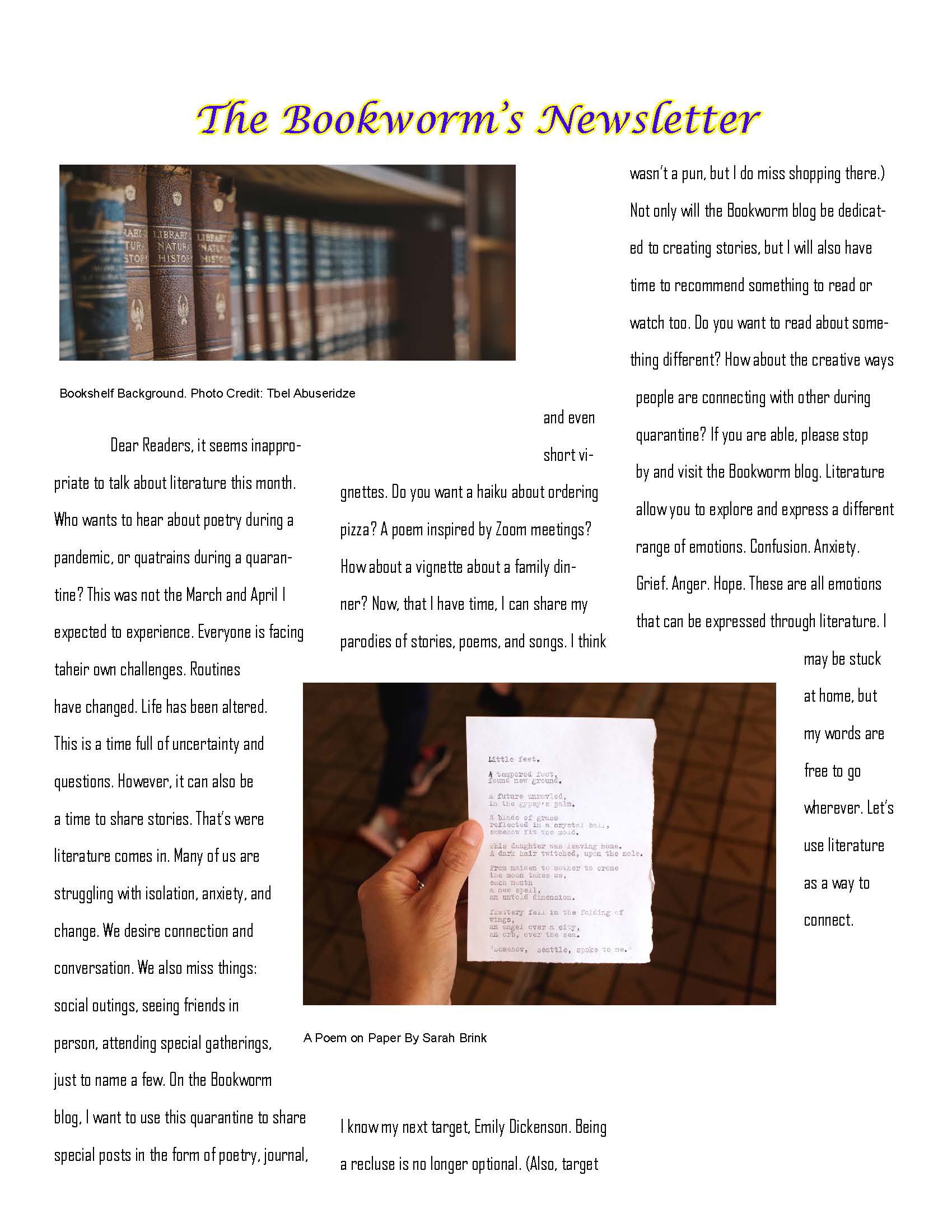 THE BOOKWORM NEWSLETTER | Surprised By Books